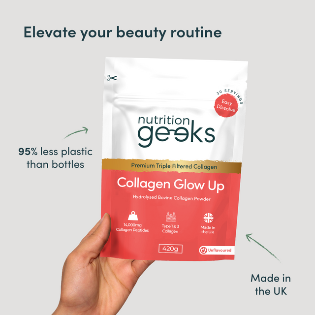 Collagen Glow Up Powder | UK's Only Triple Filtered Collagen - Nutrition Geeks