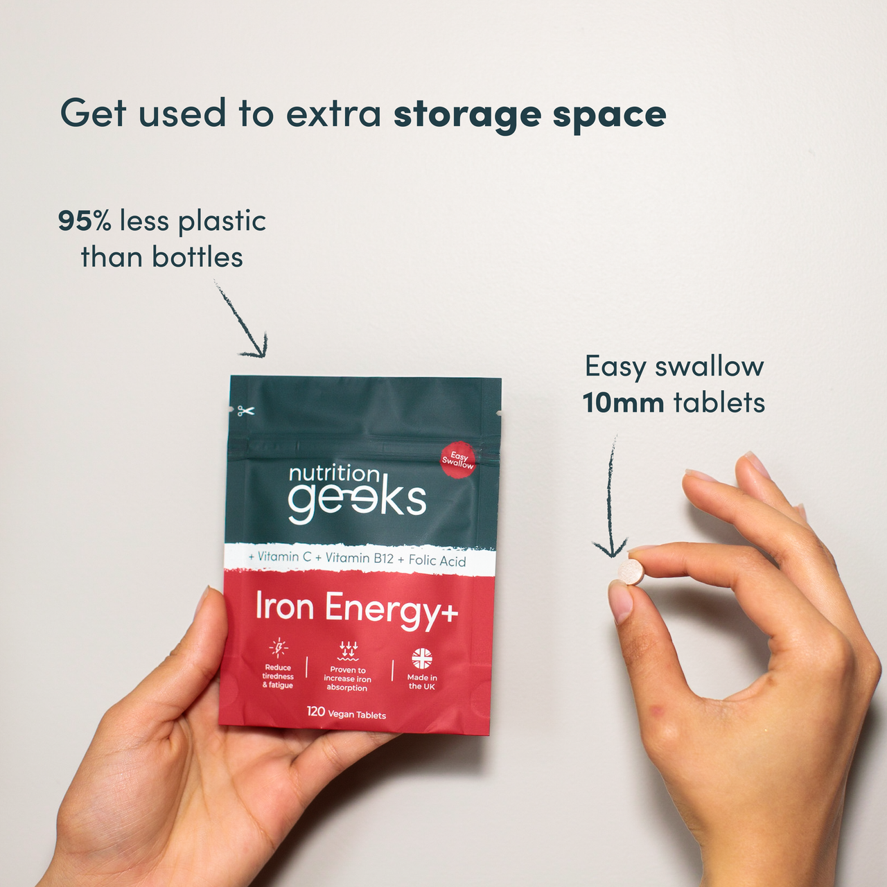 Iron Energy+ Tablets | Boost Energy & Immunity - Nutrition Geeks