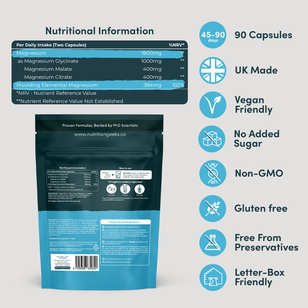 Magnesium Glycinate 3-in-1 | UK's #1 Best-Selling Magnesium Supplement ...