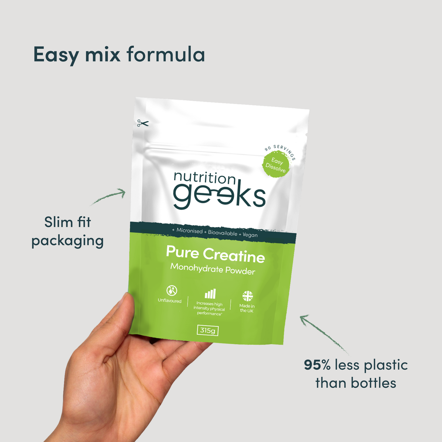 Pure Creatine Monohydrate Powder | 90 Servings