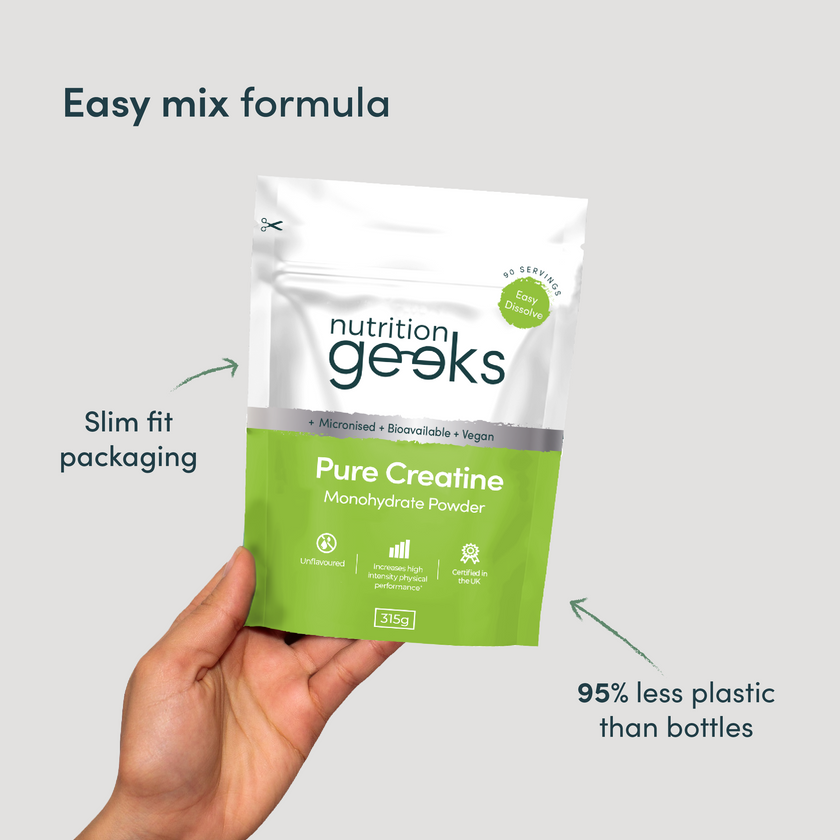 Pure Creatine Monohydrate Powder | 90 Servings - Nutrition Geeks
