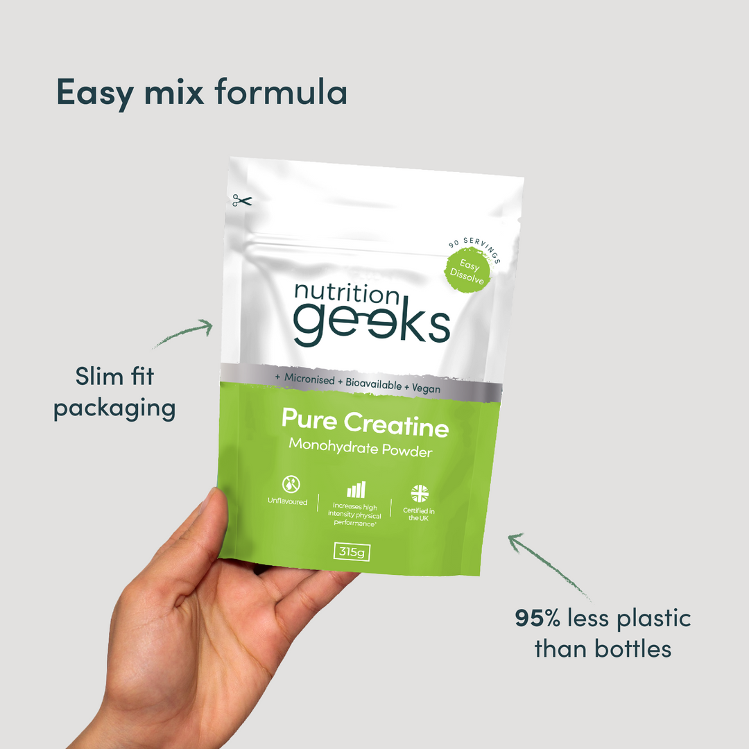 Pure Creatine Monohydrate Powder | 90 Servings - Nutrition Geeks