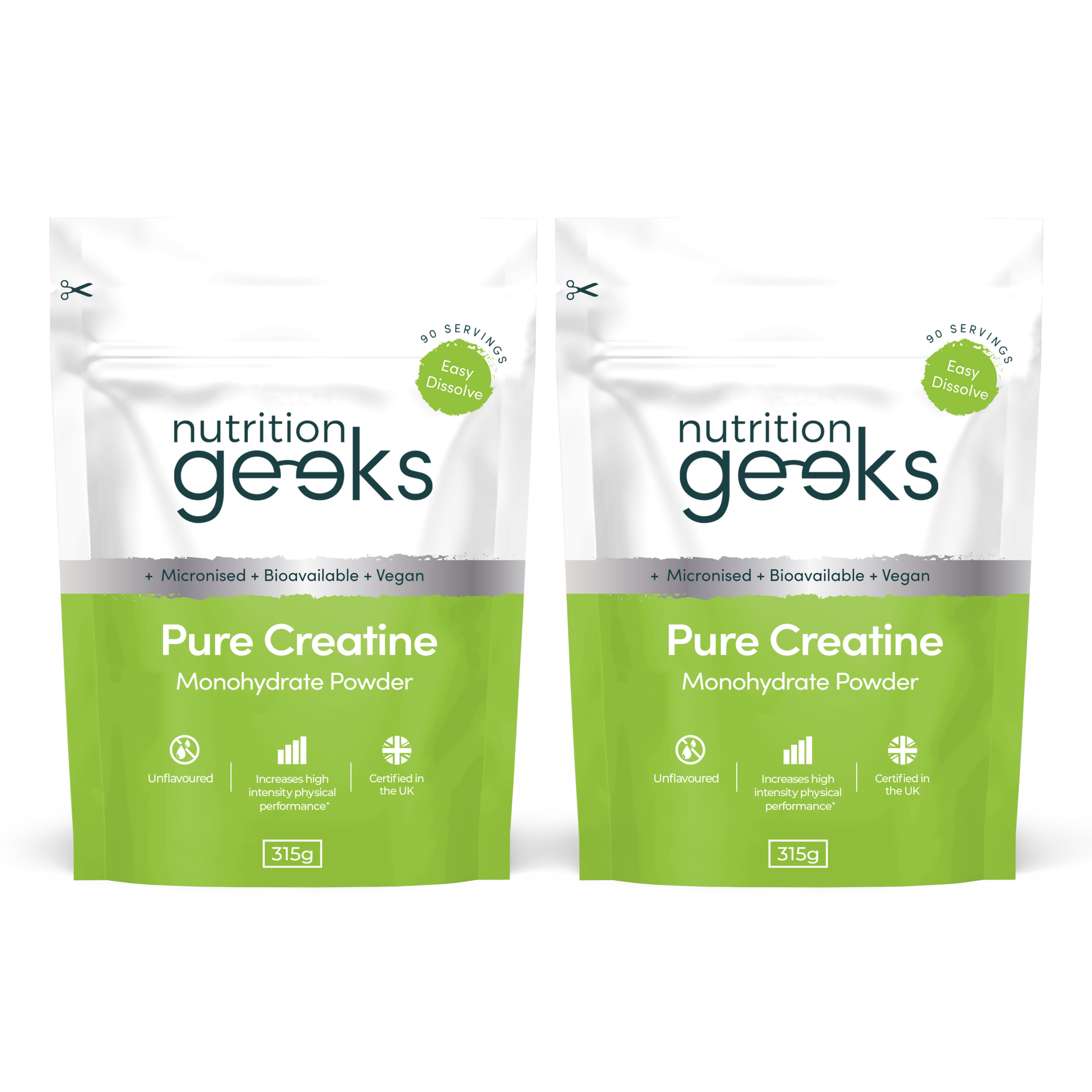 Pure Creatine Monohydrate Powder | 90 Servings - Nutrition Geeks