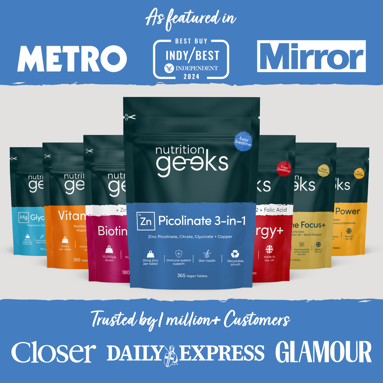 Zinc Picolinate 3-in-1 + Copper | 365 Tablets - Nutrition Geeks