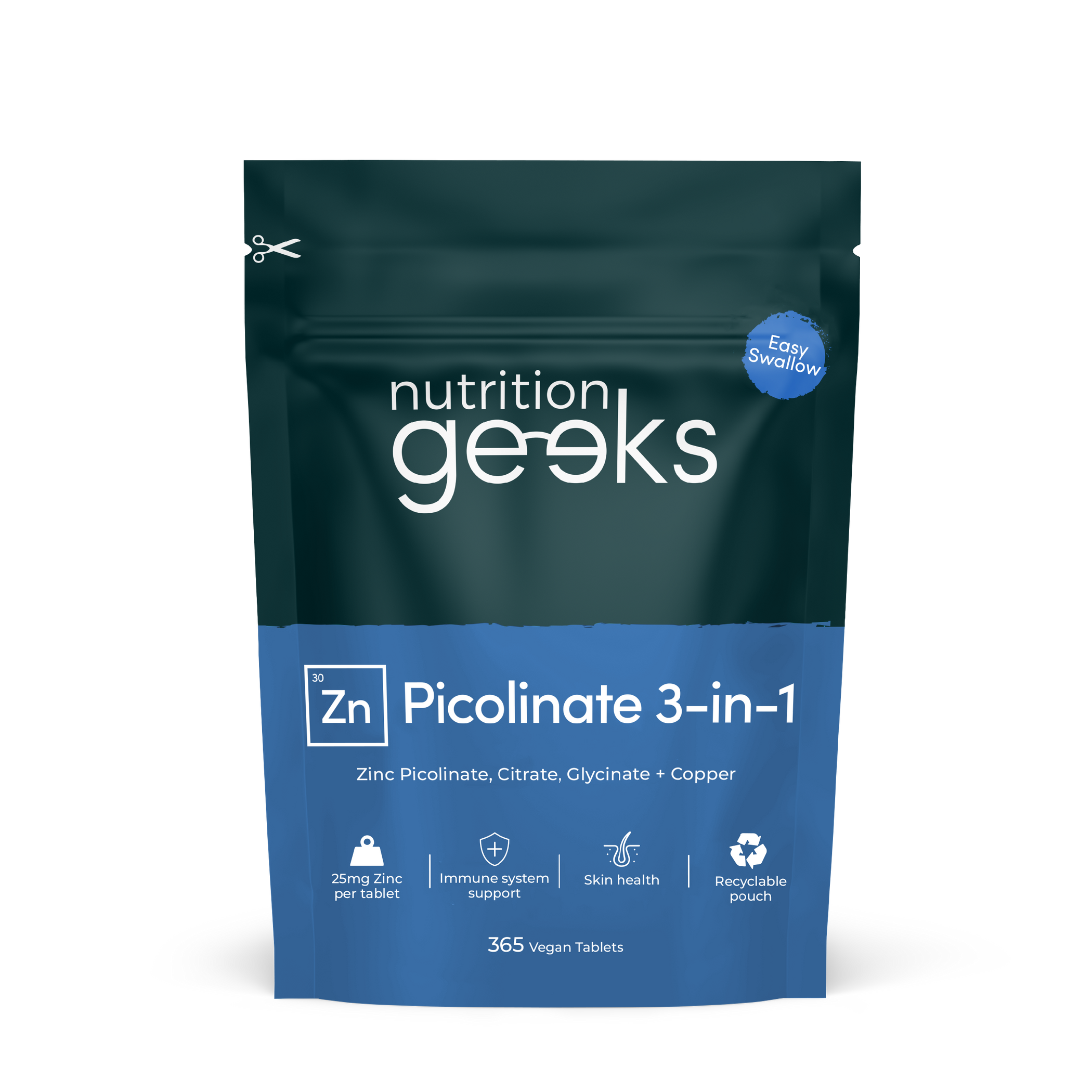 Zinc Picolinate 3-in-1 + Copper | 365 Tablets - Nutrition Geeks