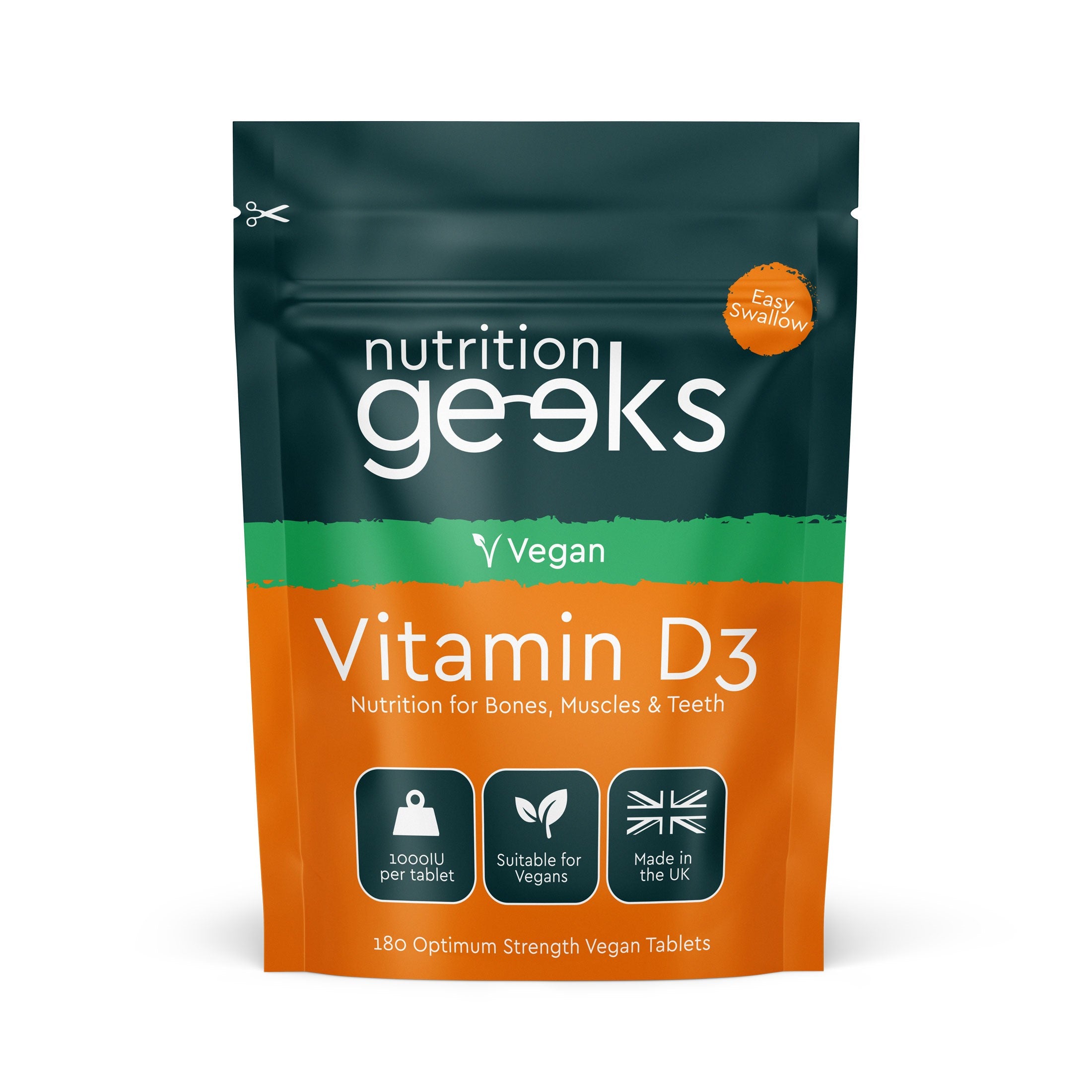Vegan Vitamin D 1000iu - Optimum Strength - Nutrition Geeks